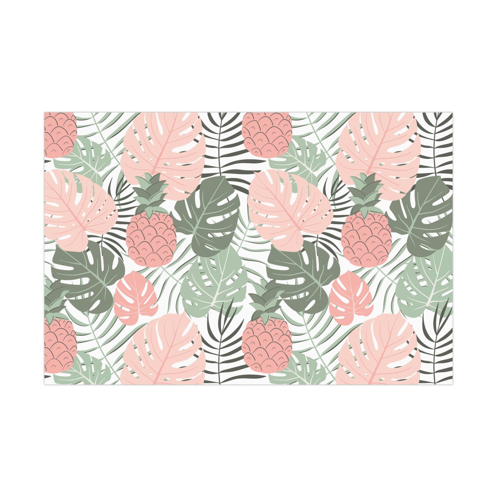 Tropical Gift Wrap Paper Hawaiian Leaves Gift Wrapping Tissue Pineapple ...