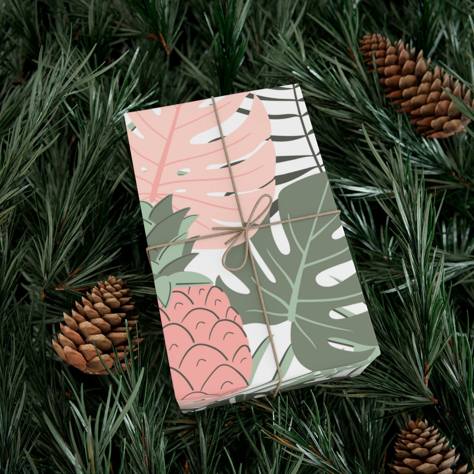 Tropical Gift Wrap Paper Hawaiian Leaves Gift Wrapping Tissue Pineapple ...
