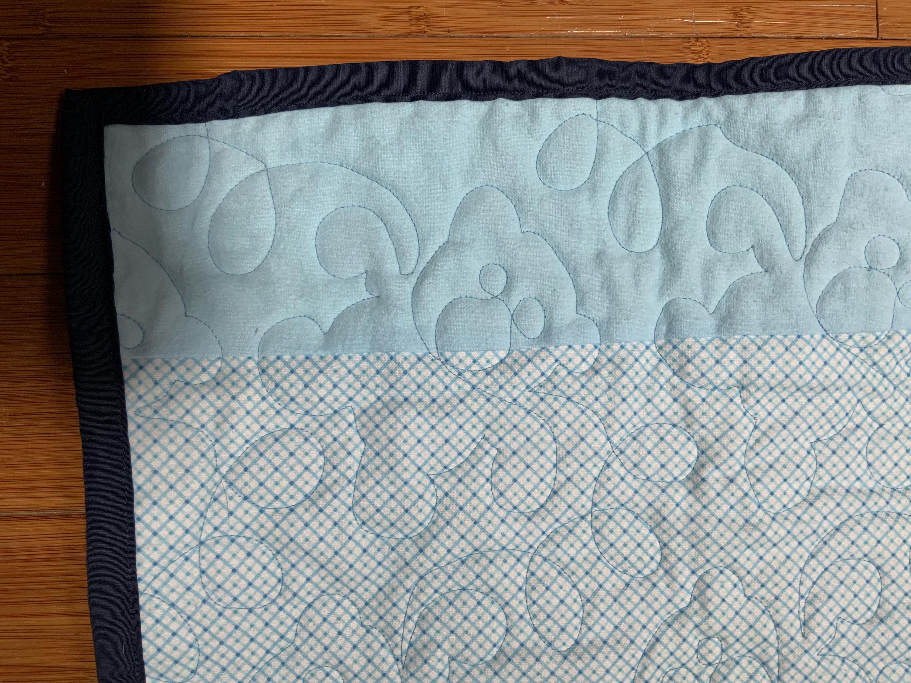 Soft Blue Baby Quilt With Handcrafted Patterns - Etsy