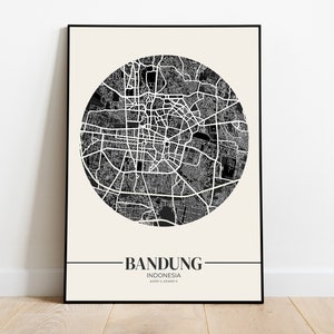 Printable Bandung City Map Poster High-resolution Digital Download Wall ...