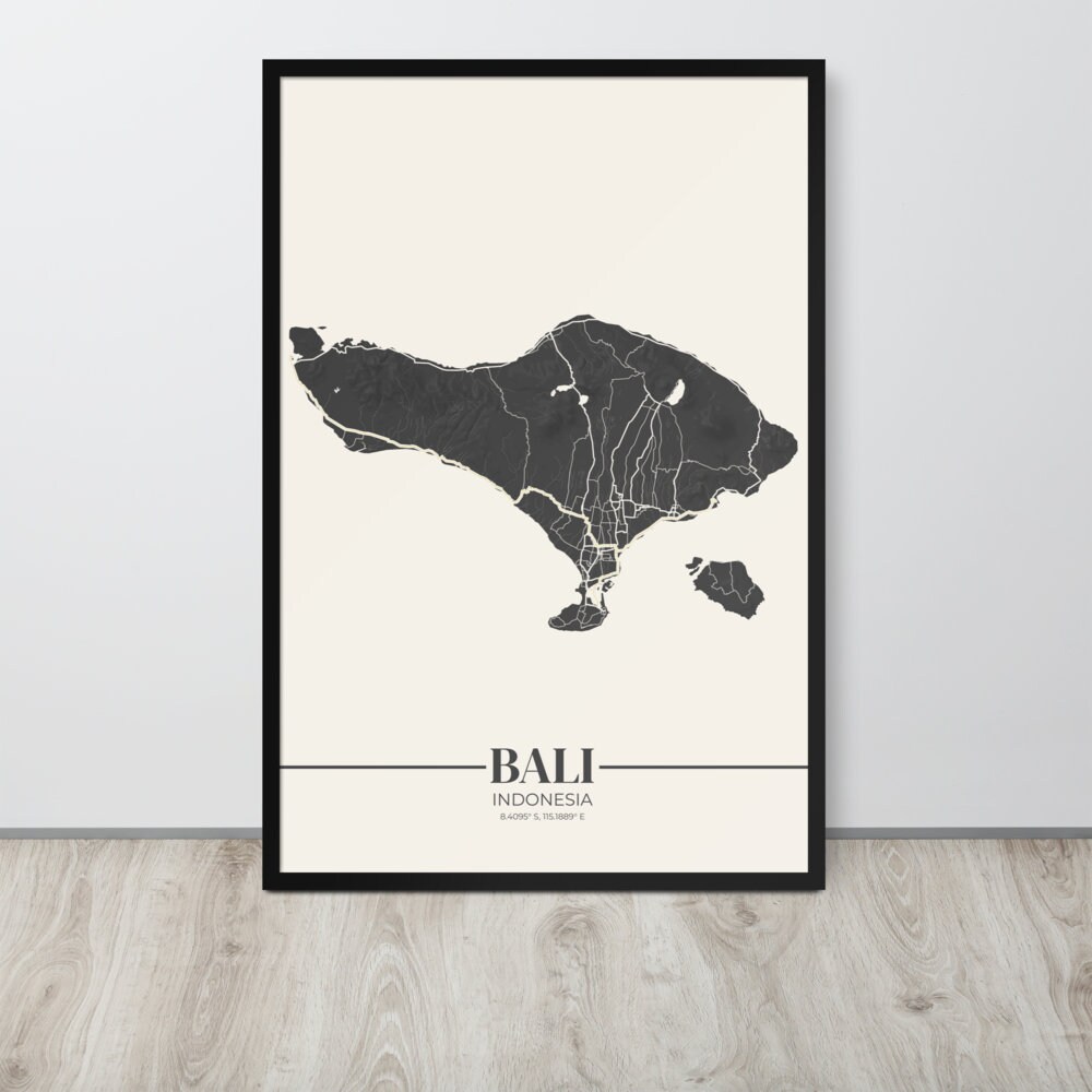 Printable Bali Island Map Poster - High-resolution Digital Download ...
