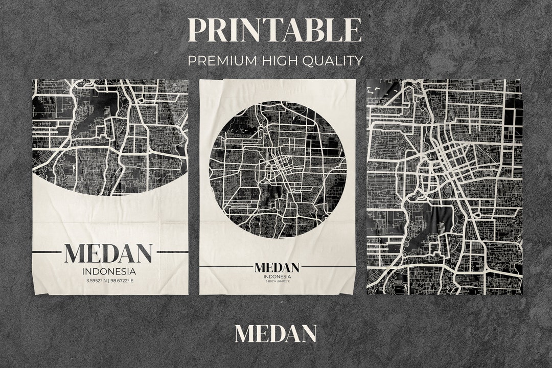 Printable Medan Island Map Poster High-resolution Digital Download Wall ...