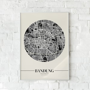 Printable Bandung City Map Poster High-resolution Digital Download Wall ...