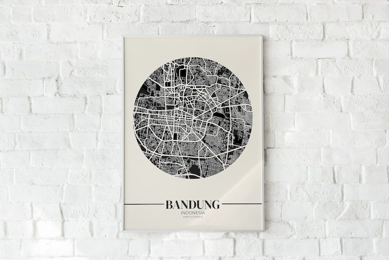 Printable Bandung City Map Poster High-resolution Digital Download Wall ...