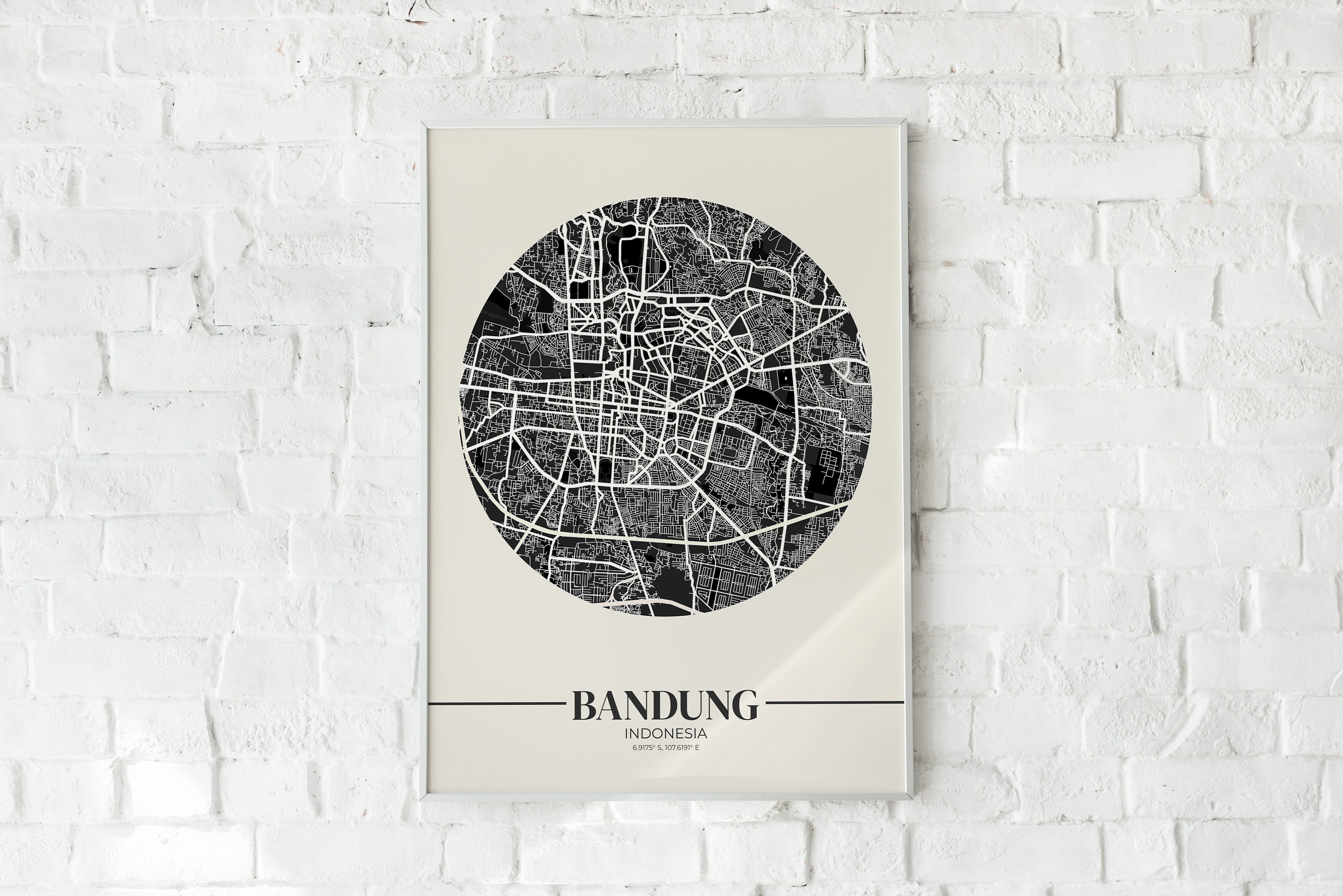 Printable Bandung City Map Poster High-resolution Digital Download Wall ...