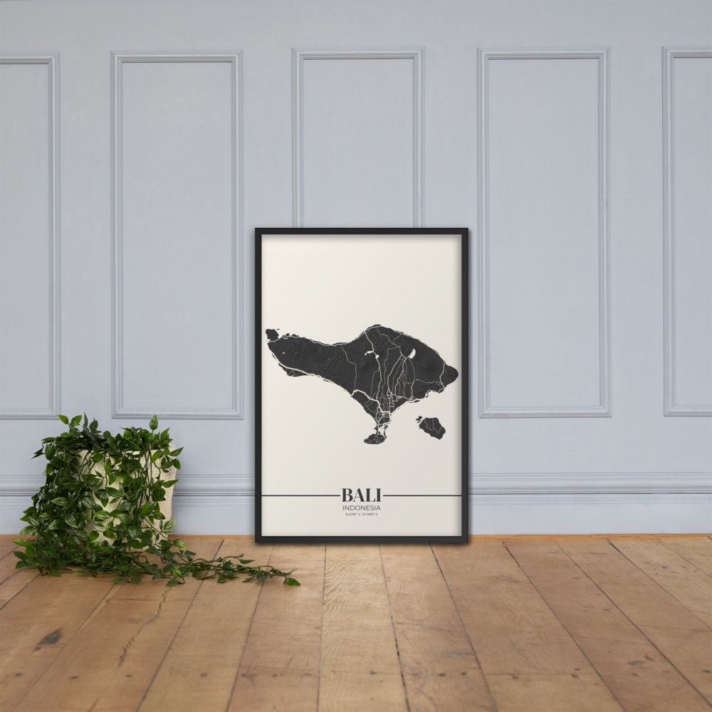 Printable Bali Island Map Poster High-resolution Digital Download Wall ...