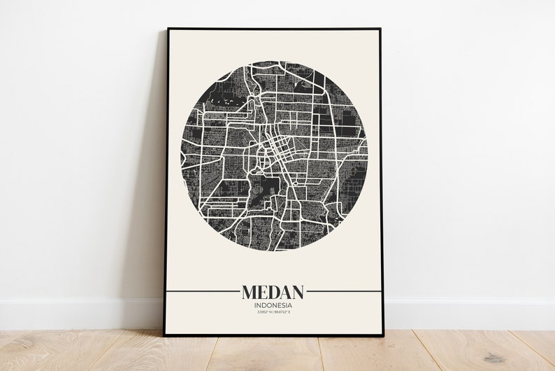 Printable Medan Island Map Poster High-resolution Digital Download Wall ...