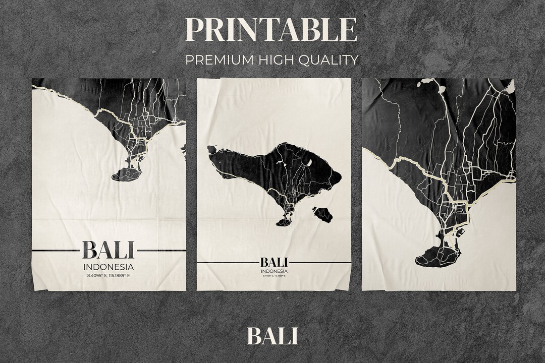 Printable Bali Island Map Poster - High-resolution Digital Download ...