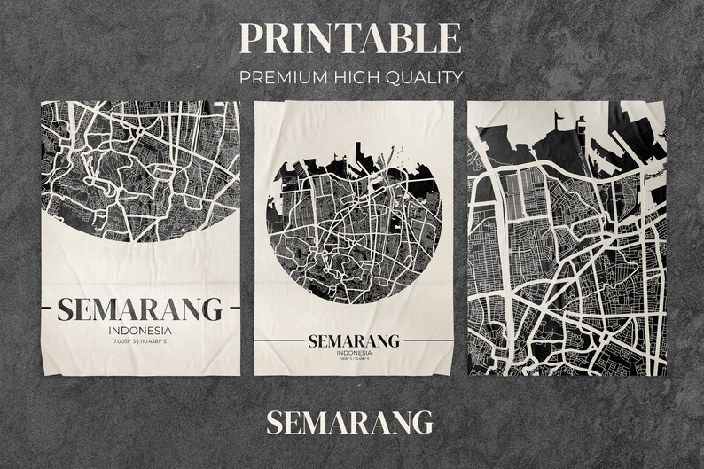 Printable Semarang Island Map Poster - High-resolution Digital Download ...