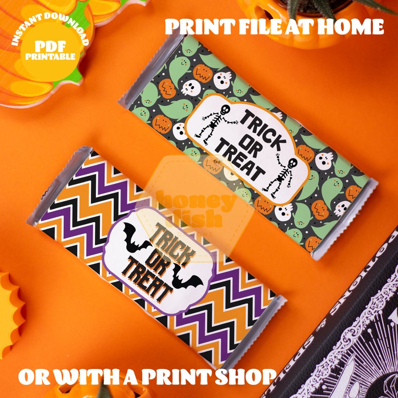 Halloween Candy Bar Wrapper Hersheys Chocolate Bar Wrappers Printable Editable Diy For