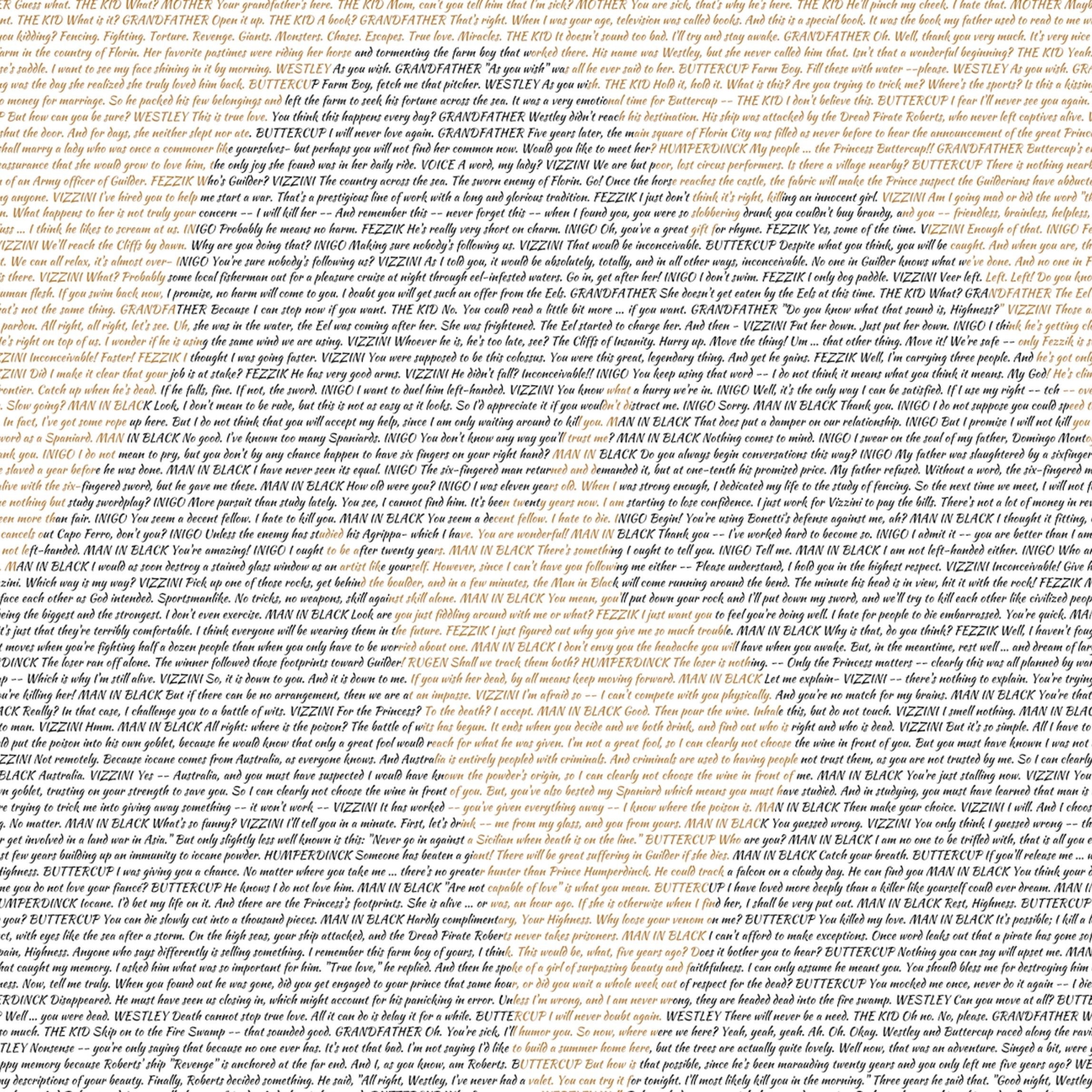 The Princess Bride Script Poster - Etsy