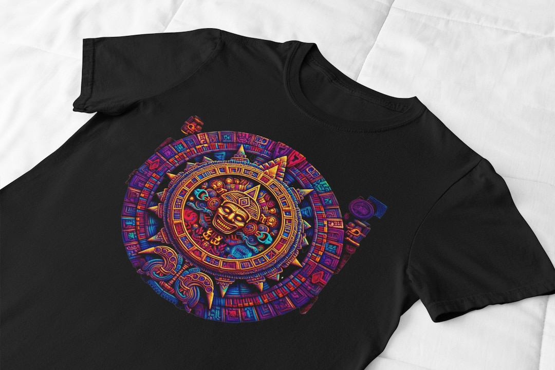 Aztec Design T-shirt Tribal Pattern Graphic Tee Boho Ethnic Style Shirt ...