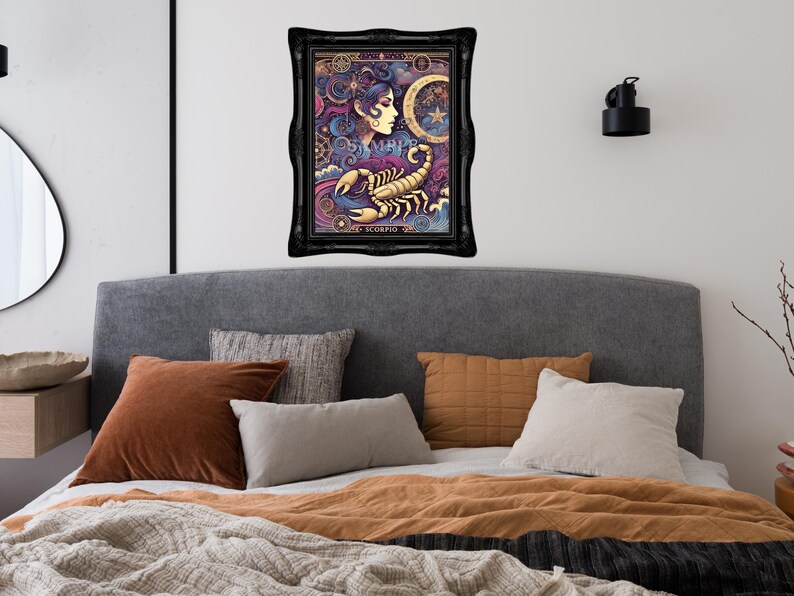 Scorpio Tarot Card - Art Deco Zodiac Print - Mystical Digital Download ...