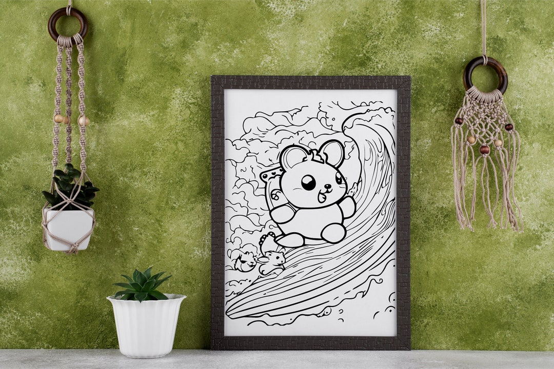 A Nice Doll Line Art, Downloadable Printable Digital Print Poster ...