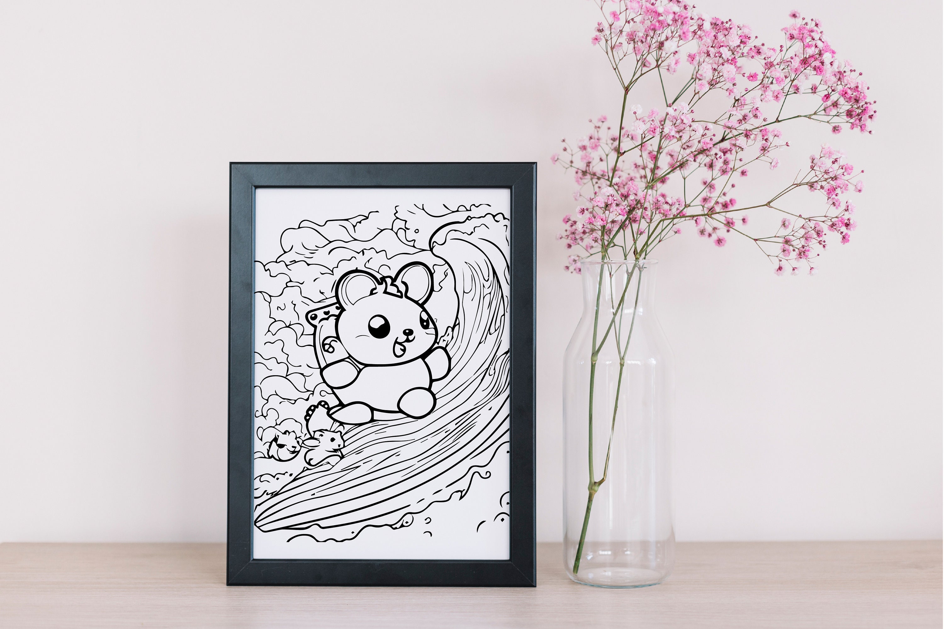 A Nice Doll Line Art, Downloadable Printable Digital Print Poster ...