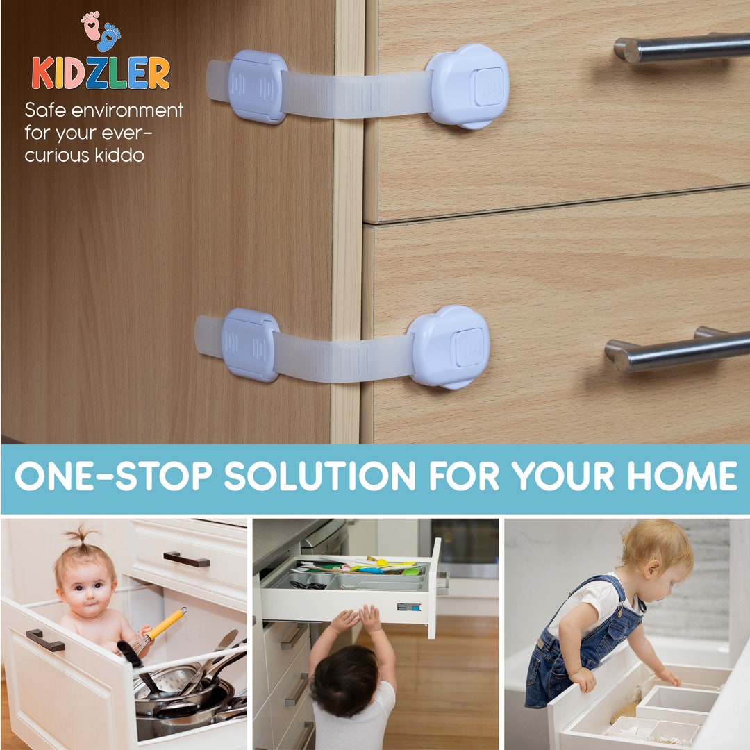 Child Safety Kid Cabinet Lock With Strong 3M Adhesive, No Tools Needed ...