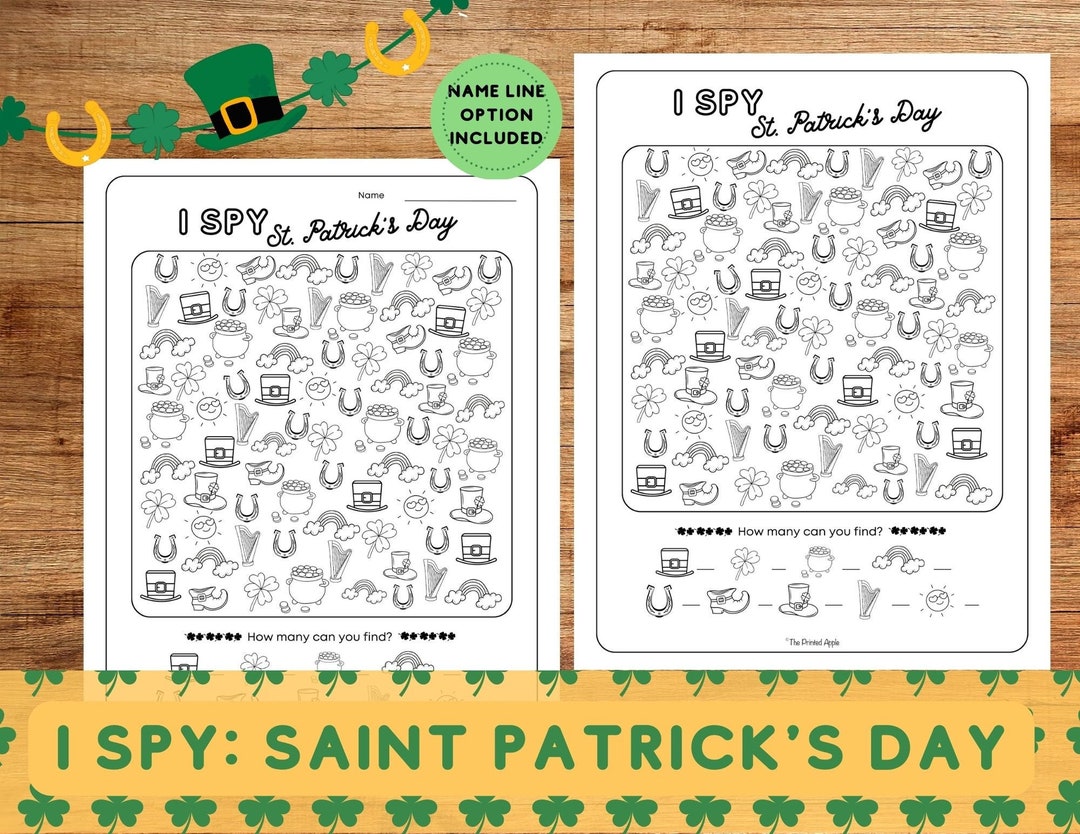 ISPY St. Patrick's Day Coloring Pages - Etsy