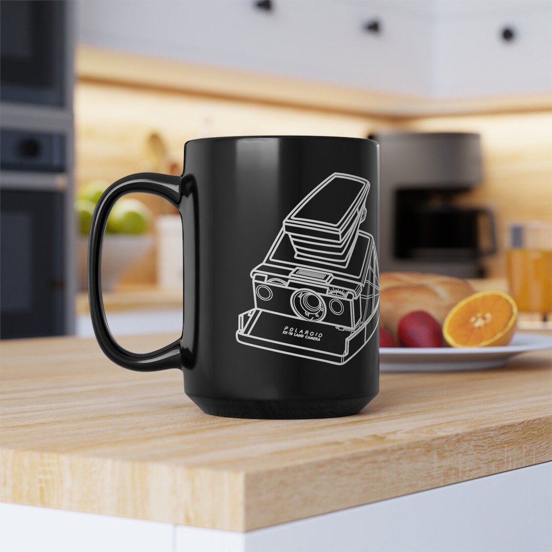 Polaroid SX-70 Instant Camera, Hand Drawn - Ceramic Mug 15oz - Etsy
