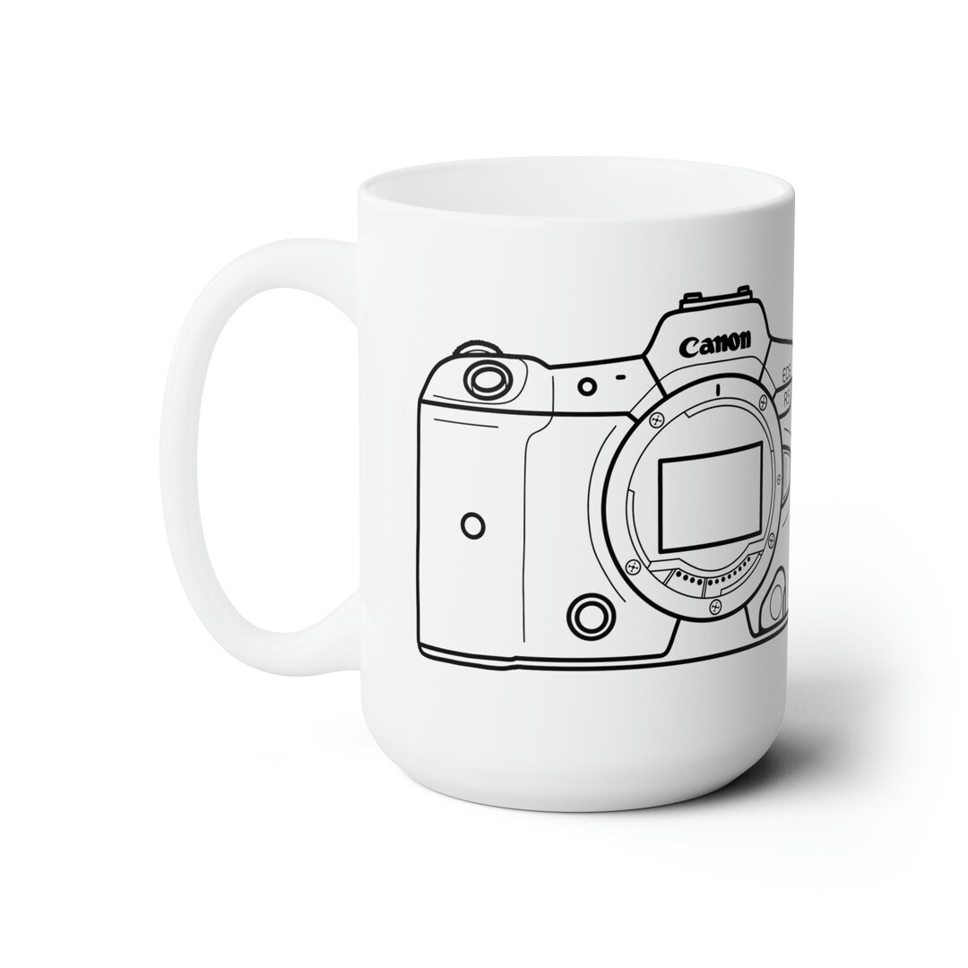Canon EOS R5 Camera, Hand Drawn - Ceramic Mug 15oz - Etsy