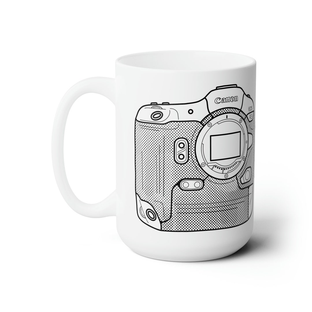 Canon EOS R3 Camera, Hand Drawn - Ceramic Mug 15oz - Etsy