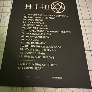 CUSTOM Setlist - Foiled Concert Souvenir Setlist - **choose Your Own ...