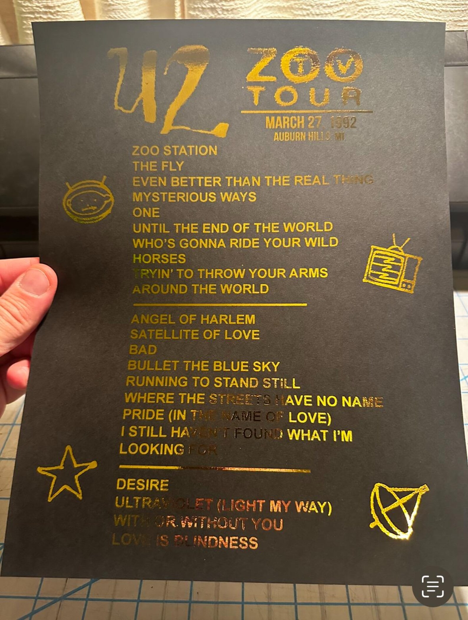 CUSTOM Setlist - Foiled Concert Souvenir Setlist - **choose Your Own ...