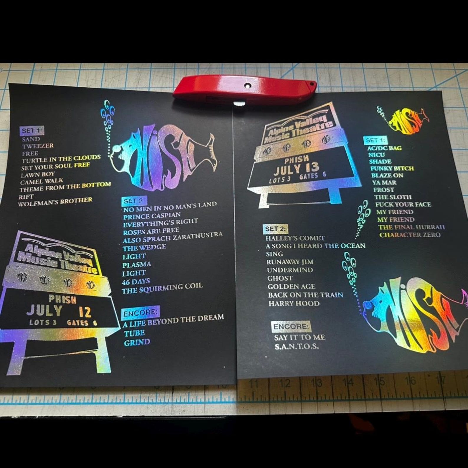 CUSTOM Setlist - Foiled Concert Souvenir Setlist - **choose Your Own ...