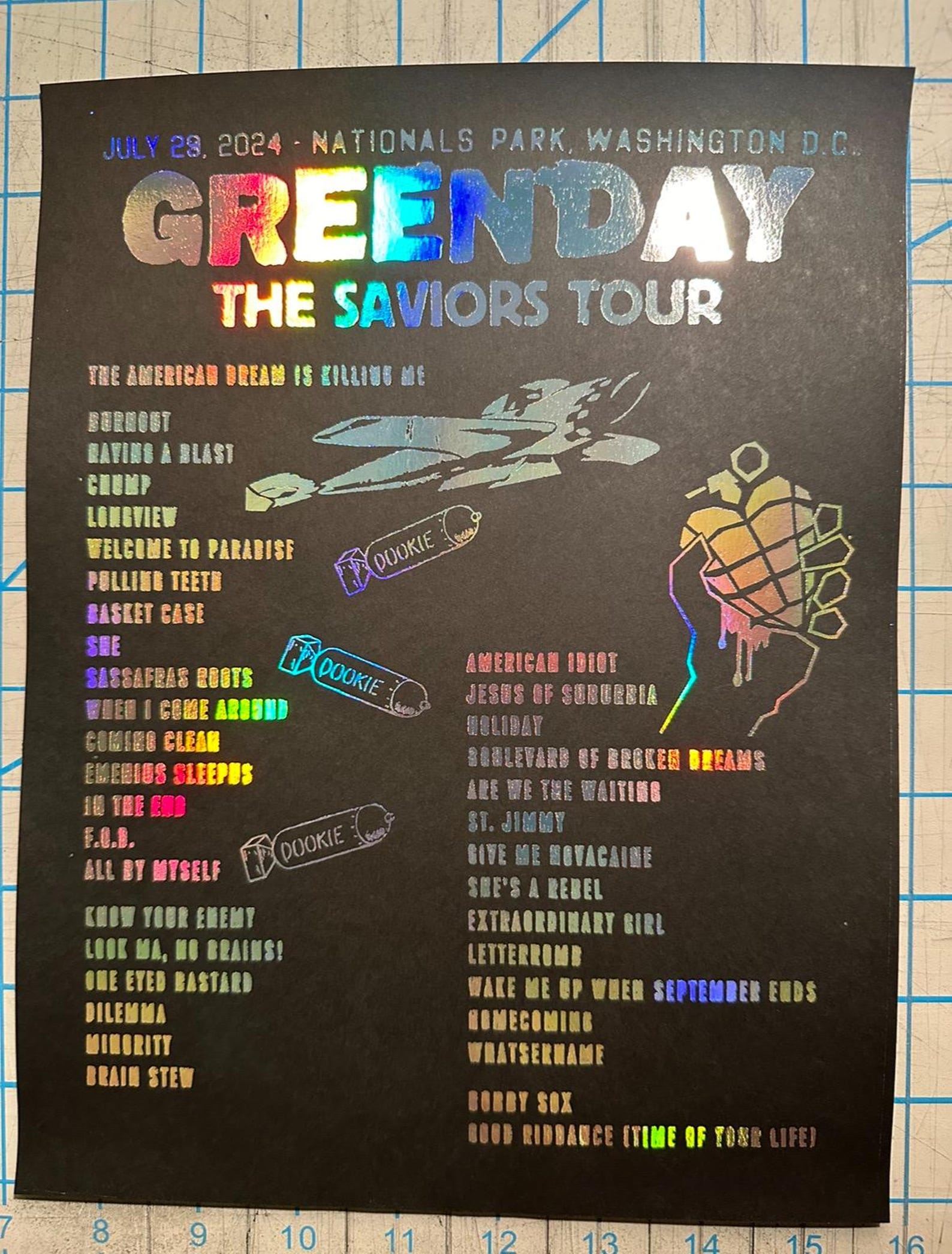 CUSTOM Setlist - Foiled Concert Souvenir Setlist - **choose Your Own ...