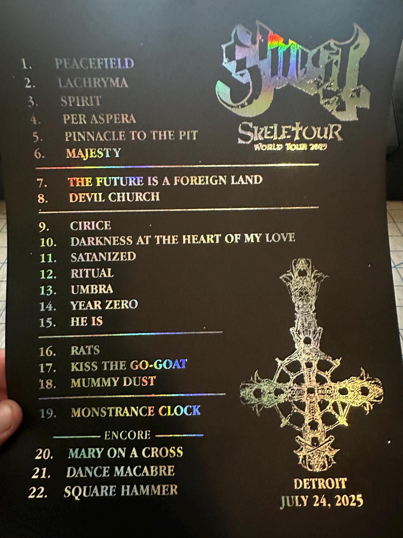 CUSTOM Setlist - Foiled Concert Souvenir Setlist - **choose Your Own ...