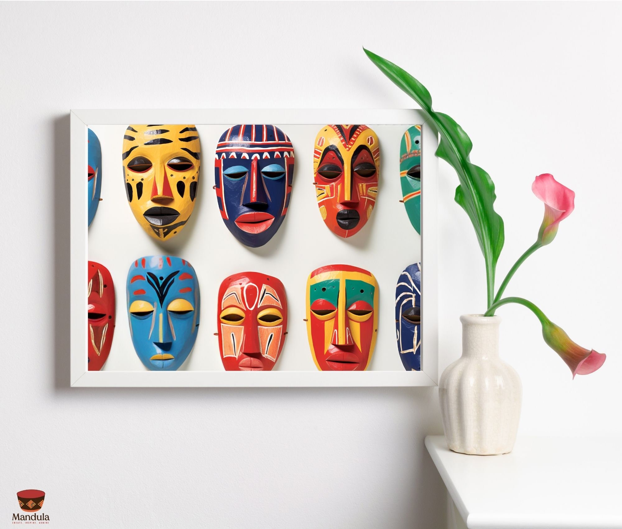 African Culture Masks Series Diverse Aspects Representation Cultural ...