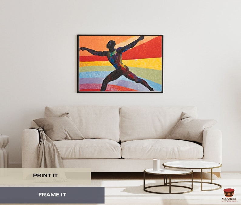 Digital Printable: Larger-than-life African American Athlete Strength ...