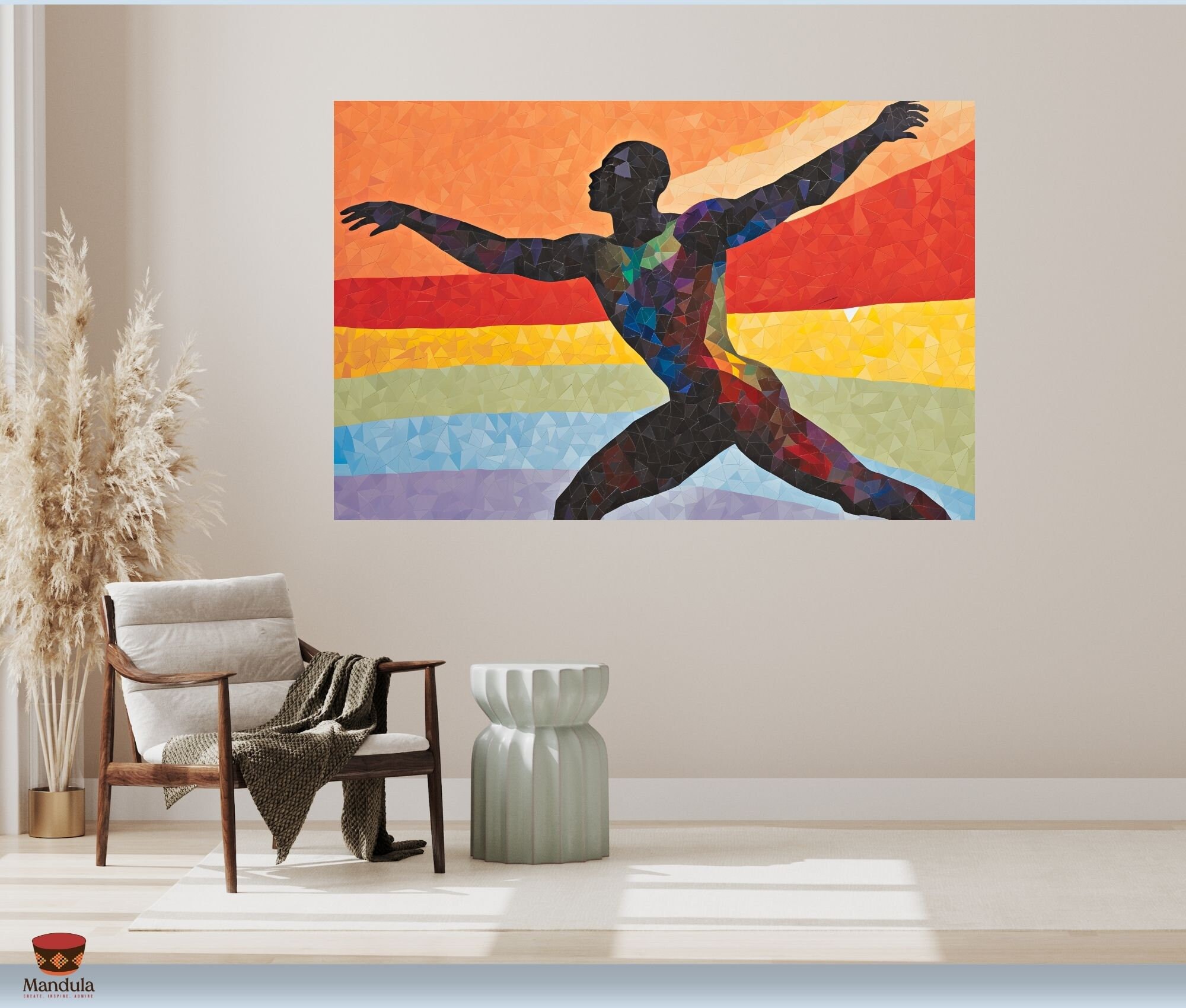 Digital Printable: Larger-than-life African American Athlete Strength ...