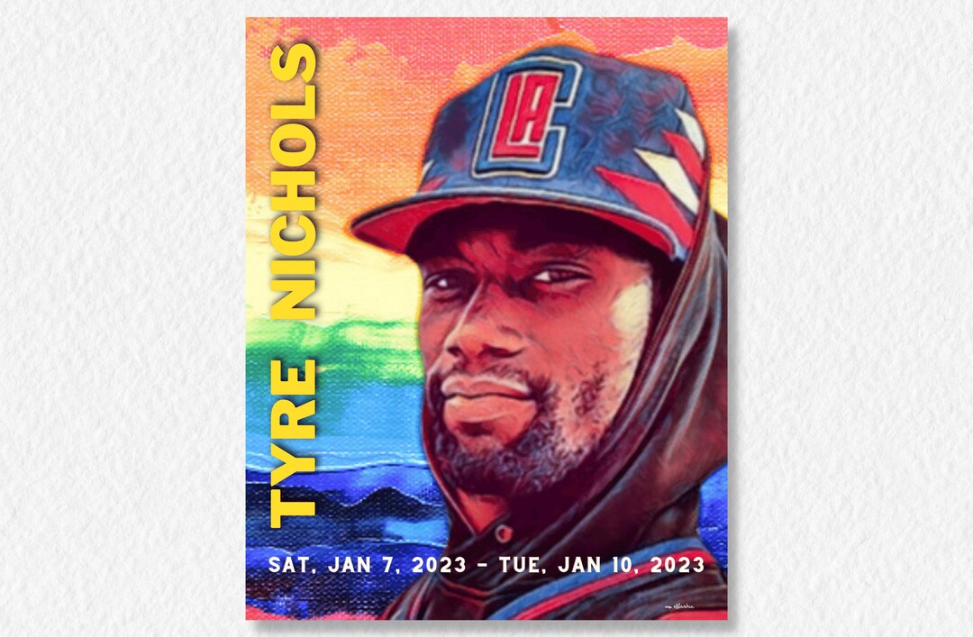Tyre Nichols Portrait, Justice for Tyre Digital Poster Printable ...