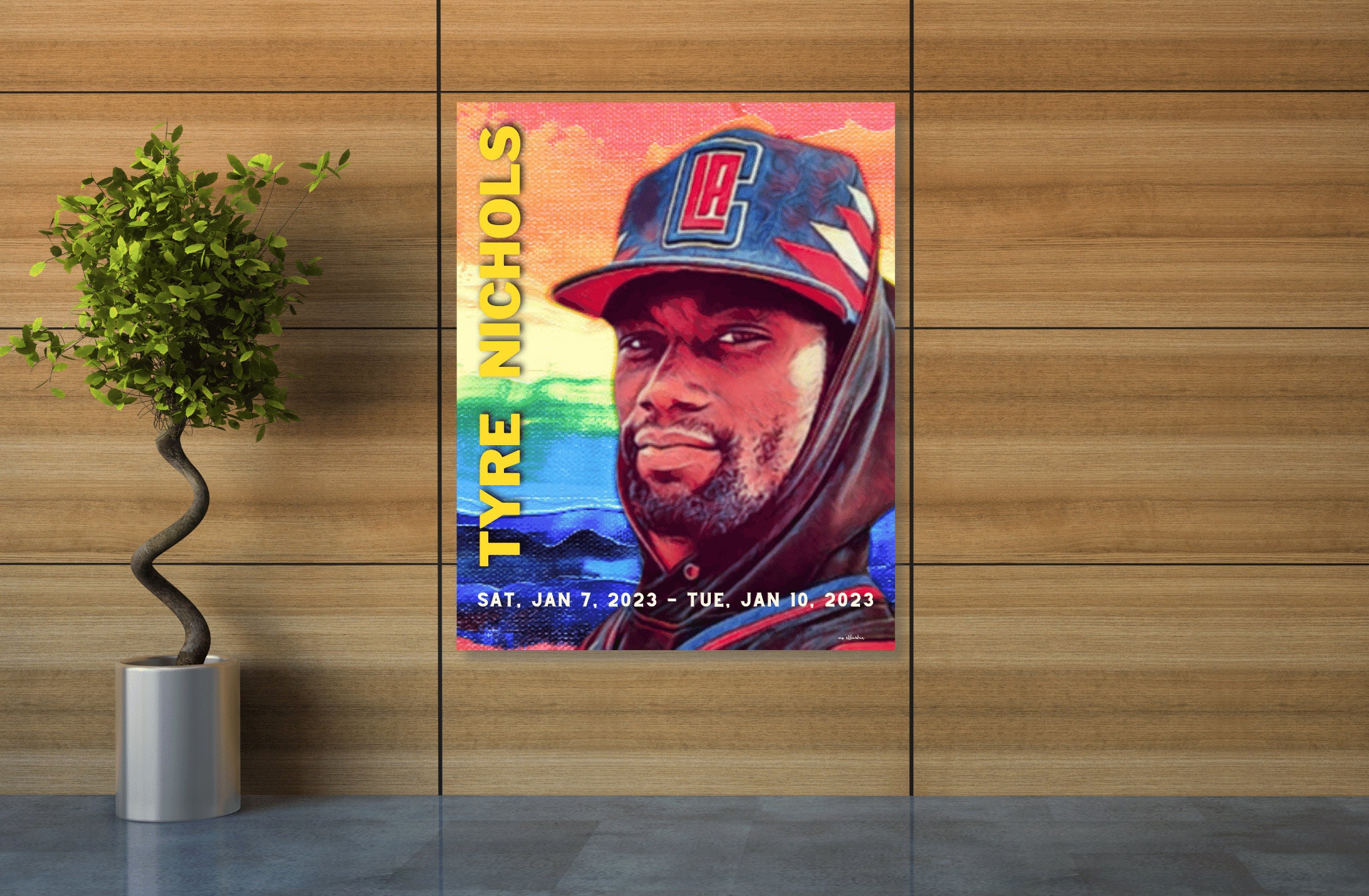 Tyre Nichols Portrait, Justice for Tyre Digital Poster Printable ...