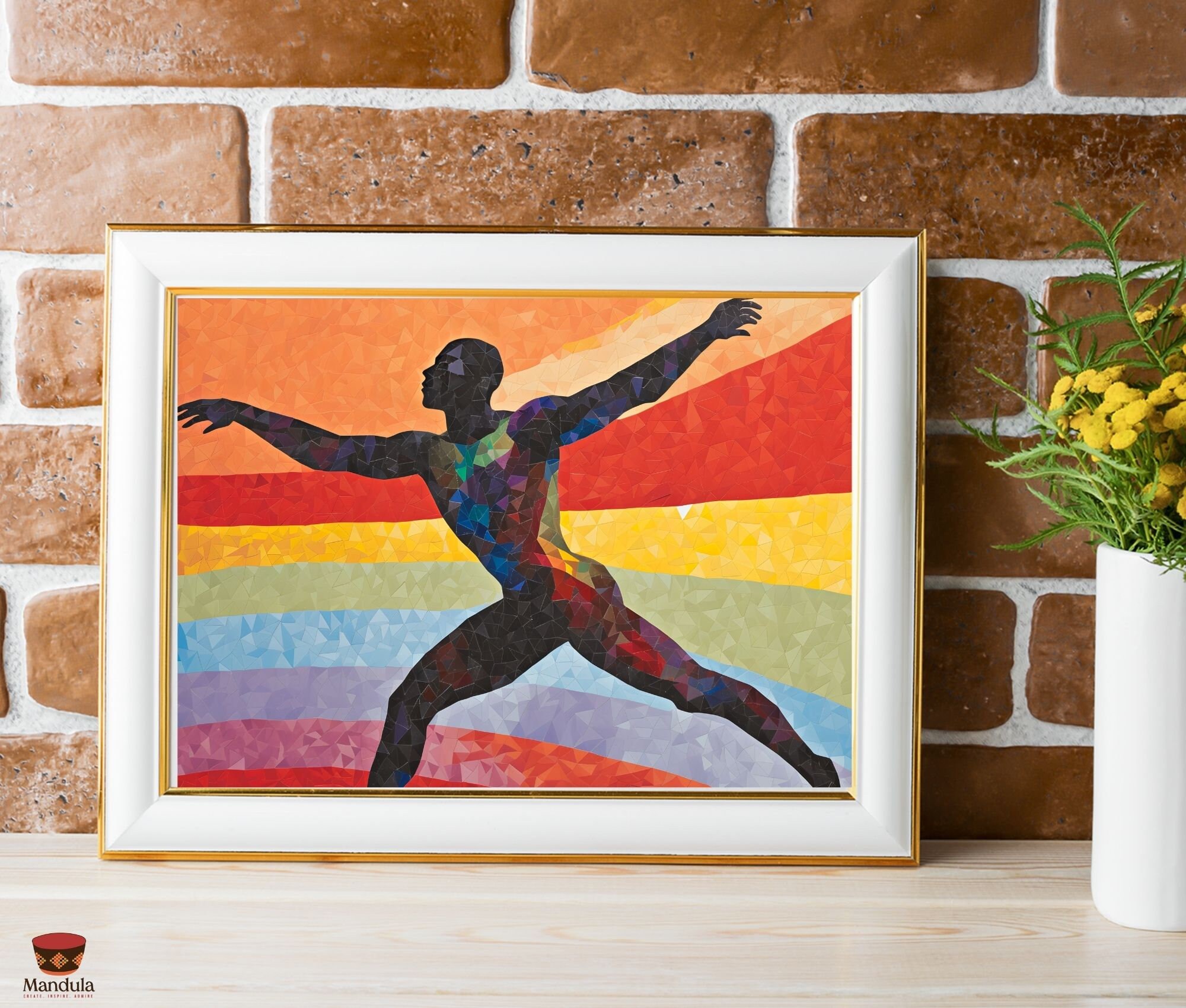 Digital Printable: Larger-than-life African American Athlete Strength ...