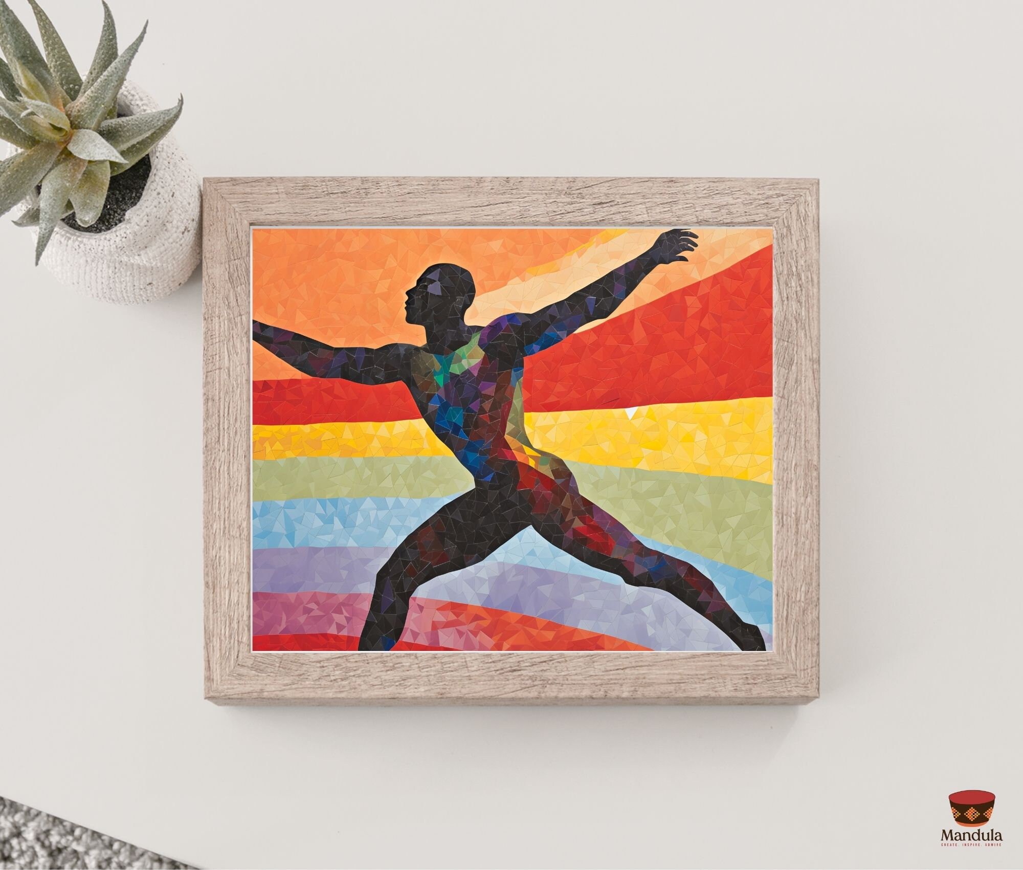Digital Printable: Larger-than-life African American Athlete Strength ...