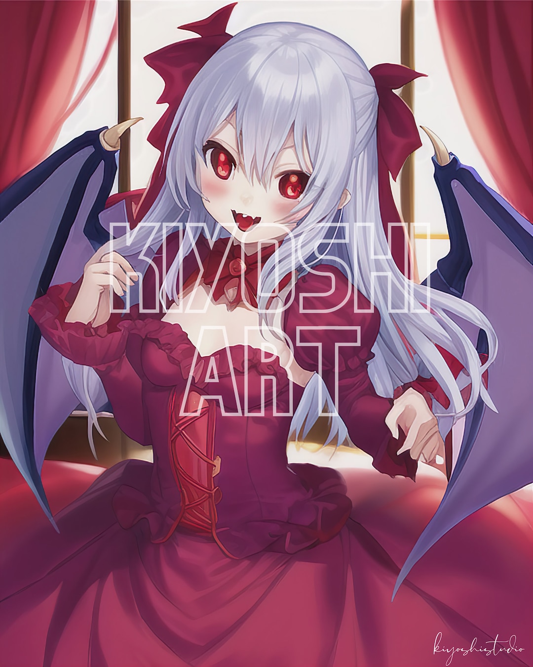 Cute Anime Vampire in Red - Digital Download - Etsy