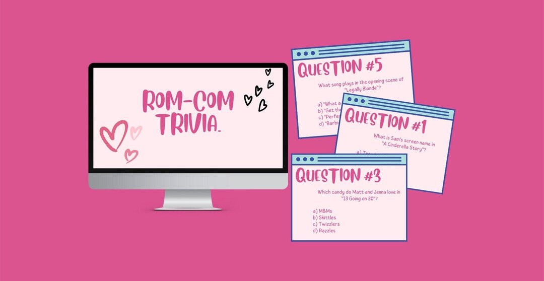 Virtual Rom-com Trivia for Game Night, Valentine's Day, Galentine's Day ...