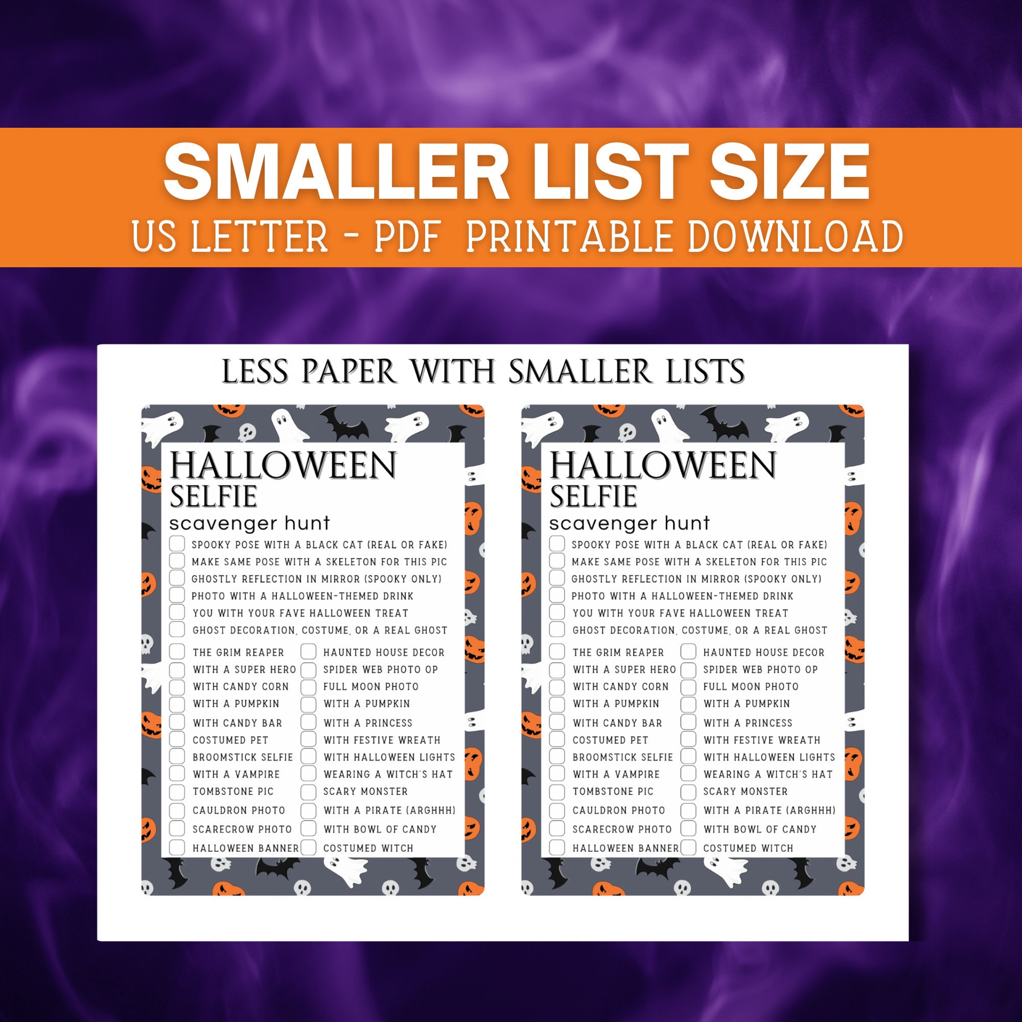 Halloween Selfie Scavenger Hunt, Halloween Scavenger Hunt, Halloween ...