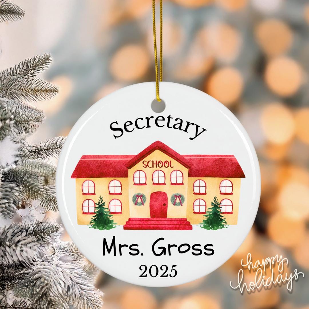 Personalized School Secretary Ornament, School Front Office Crew Gift ...