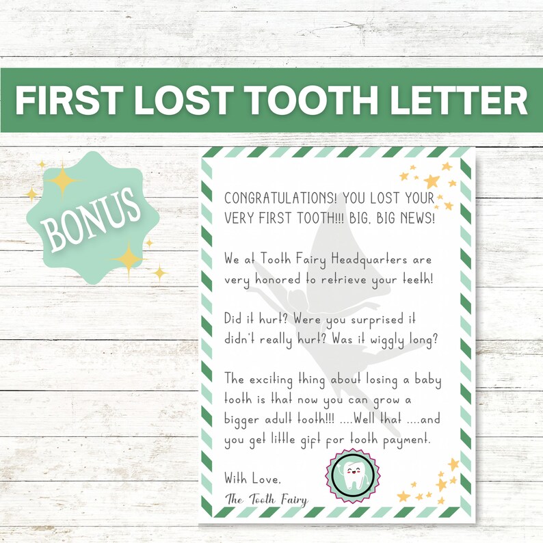 Tooth Fairy Letter Bundle With 12 Unique Letters DONE for YOU, First ...