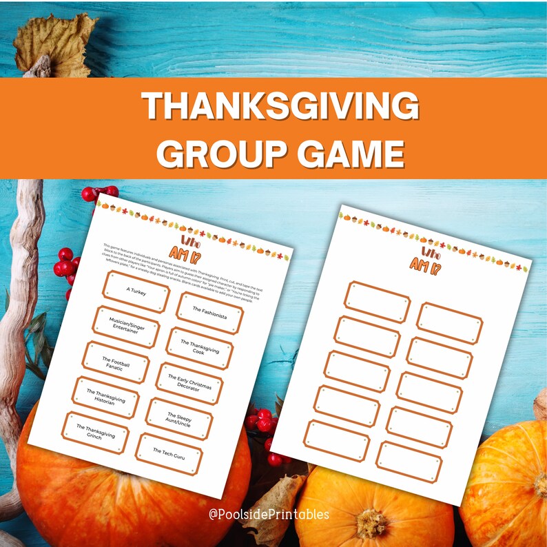Thanksgiving Who Am I? Guessing Game, Game Printable, Thanksgiving Game ...