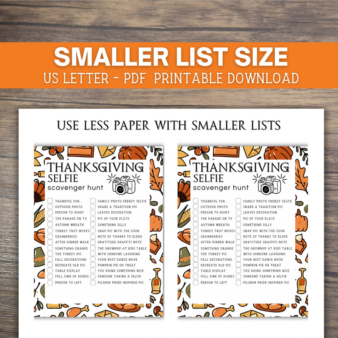 Thanksgiving Selfie Scavenger Hunt | Thanksgiving Games | Thanksgiving ...