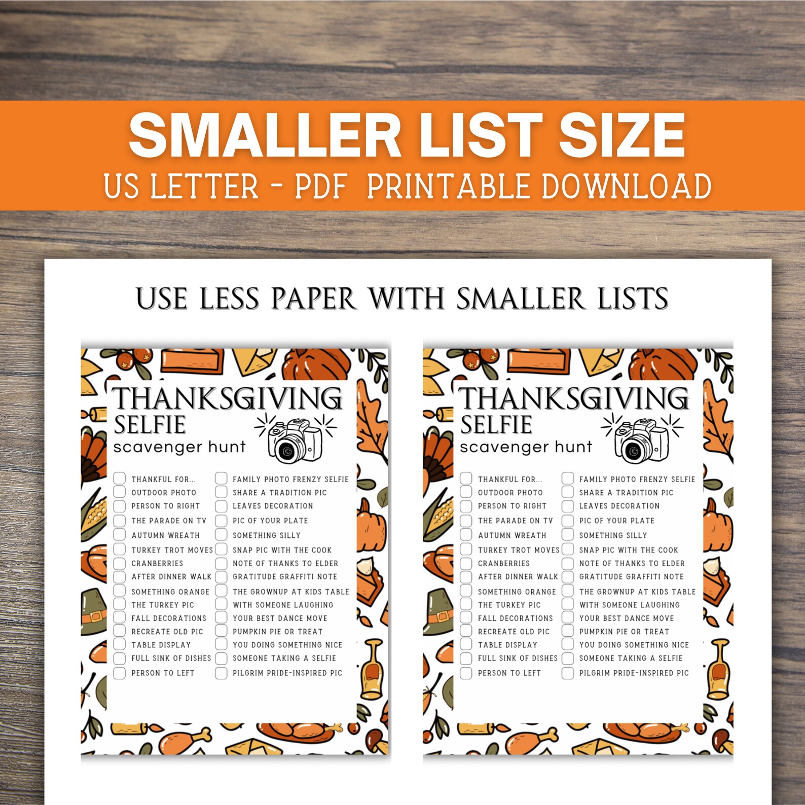 Thanksgiving Selfie Scavenger Hunt | Thanksgiving Games | Thanksgiving ...