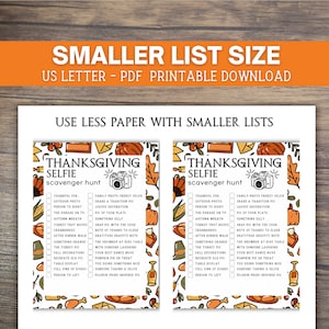 Thanksgiving Selfie Scavenger Hunt | Thanksgiving Games | Thanksgiving ...