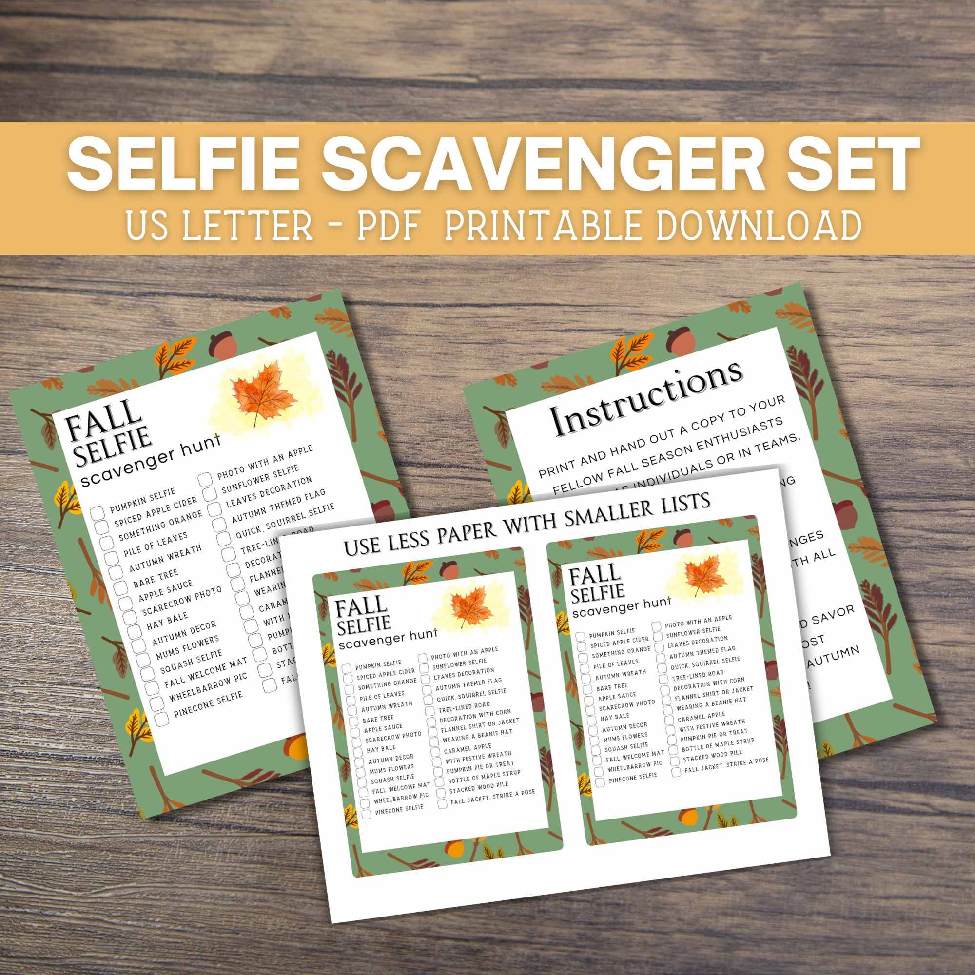 Fall Selfie Scavenger Hunt, Fall Scavenger Hunt, Treasure Hunt Tweens ...