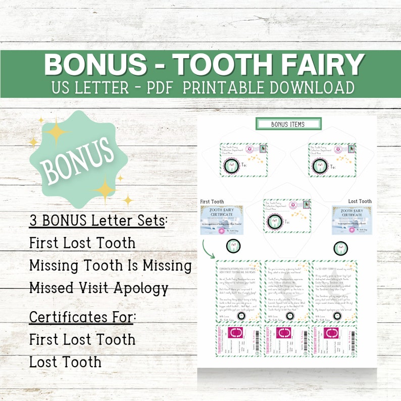 Tooth Fairy Letter Bundle With 12 Unique Letters DONE for YOU, First ...