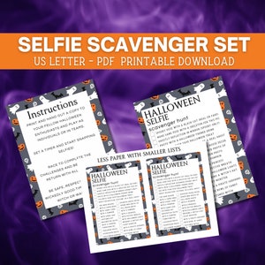 Halloween Selfie Scavenger Hunt, Halloween Scavenger Hunt, Halloween ...