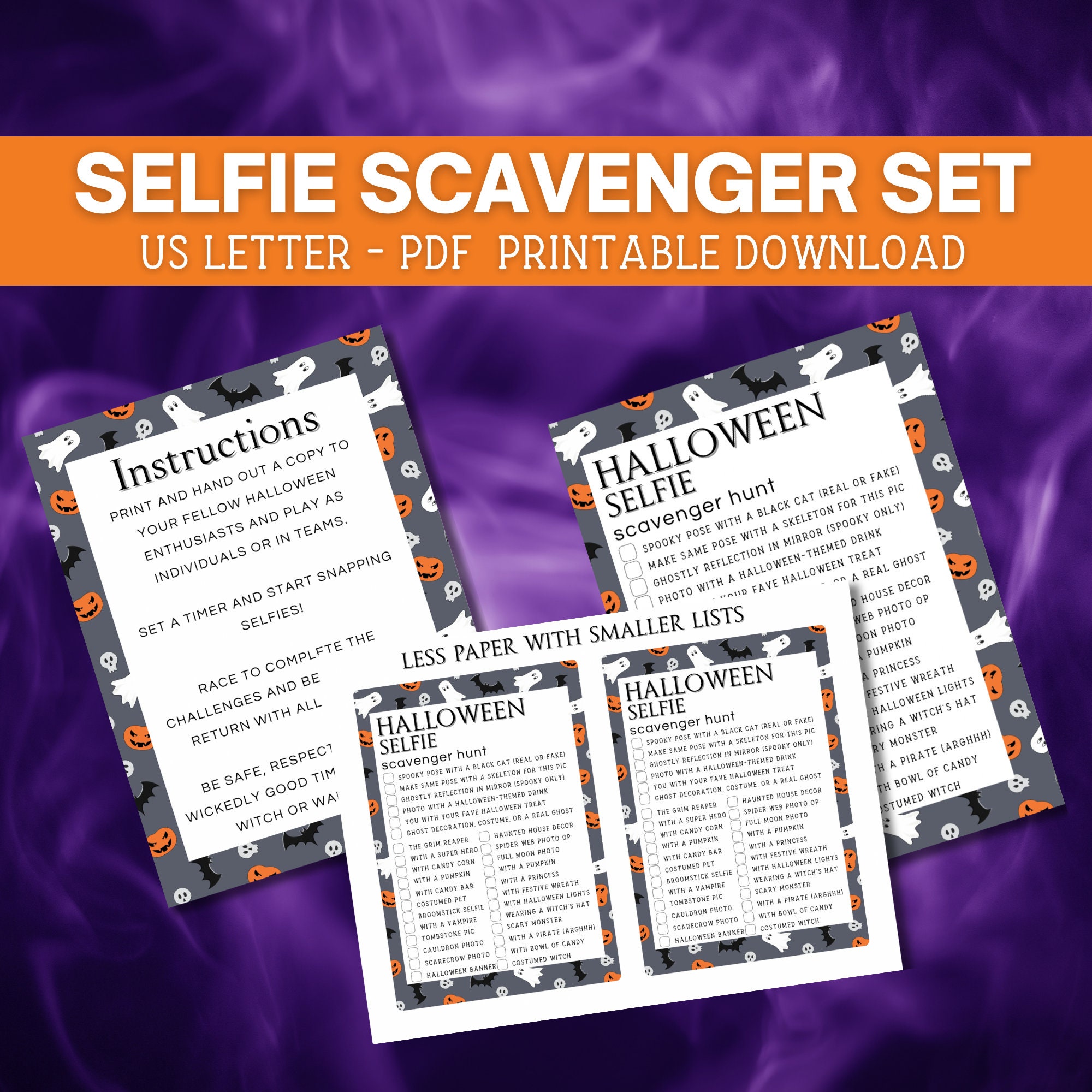 Halloween Selfie Scavenger Hunt, Halloween Scavenger Hunt, Halloween ...