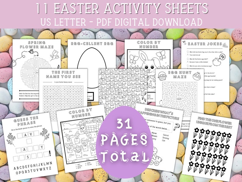 Easter Scavenger Hunt, Word Search and More - Easter Activity Book 31 ...